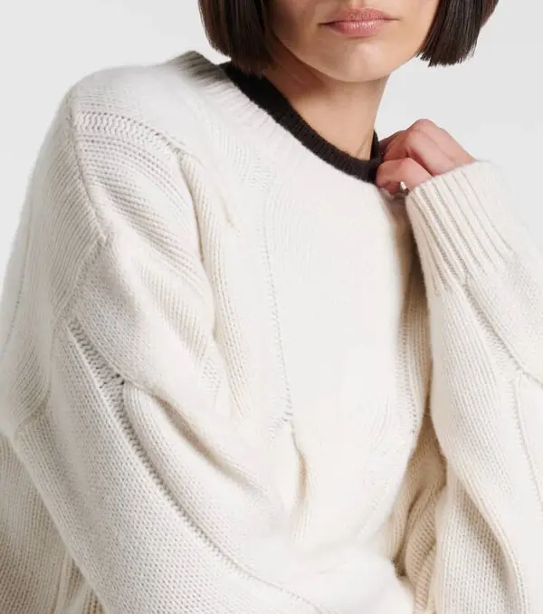 LISA YANG Sammie Cable-knit Cashmere Sweater - White