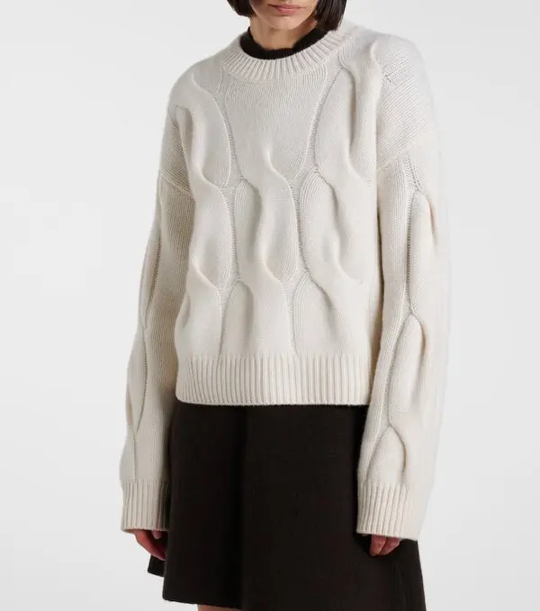 LISA YANG Sammie Cable-knit Cashmere Sweater - White