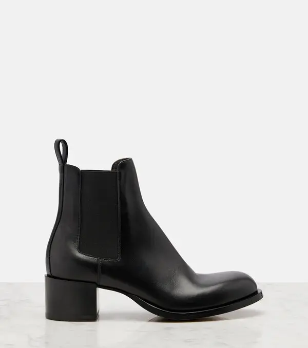 THE ROW Nobilis Chelsea Leather Ankle Boots - Black