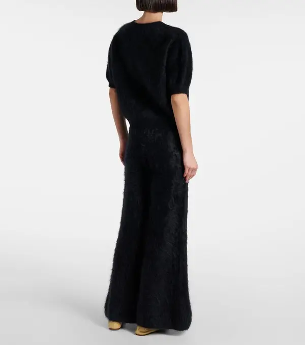 LISA YANG Juniper Brushed Cashmere Top - Black