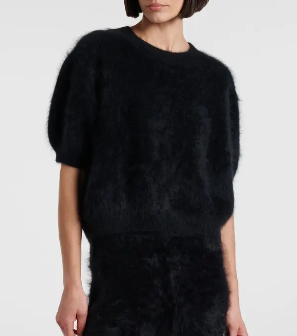 LISA YANG Juniper Brushed Cashmere Top - Black