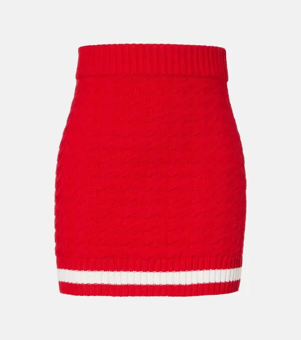 Perfect Moment Glacier Merino Wool Miniskirt - Red