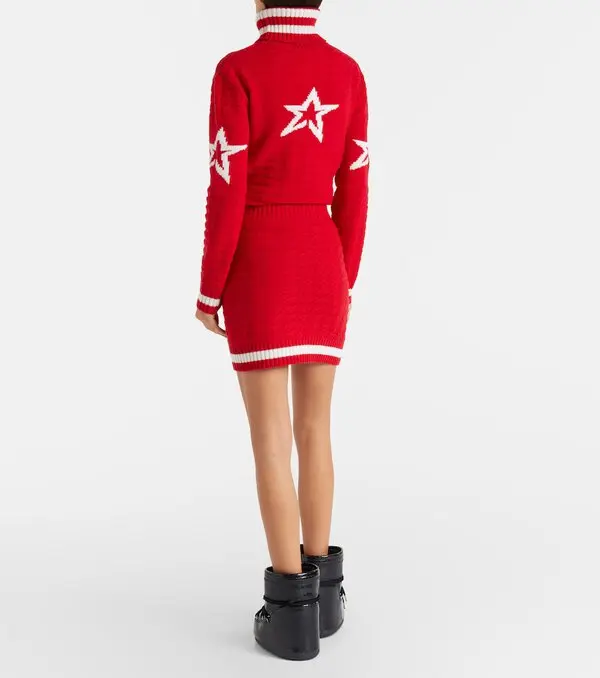 Perfect Moment Glacier Merino Wool Miniskirt