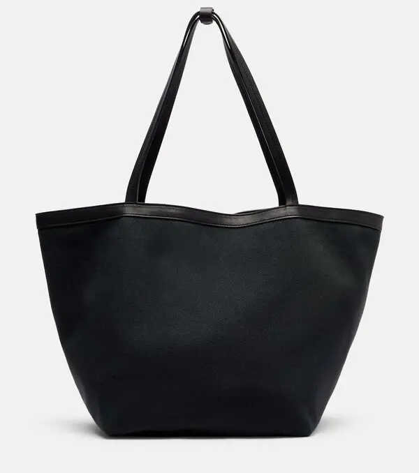 THE ROW Park Three Stitch Canvas Tote Bag - Black