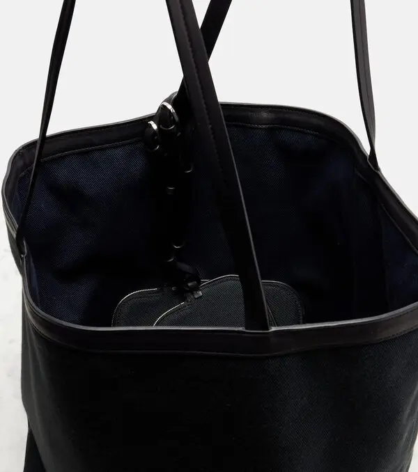 THE ROW Park Three Stitch Canvas Tote Bag - Black