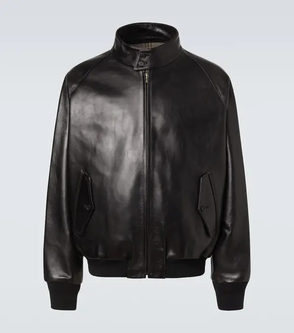 A.PRESSE Leather Bomber Jacket