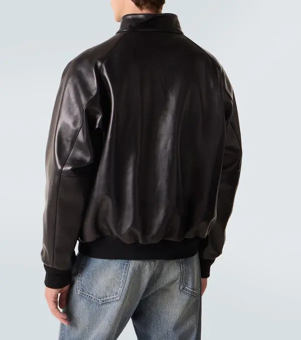 A.PRESSE Leather Bomber Jacket