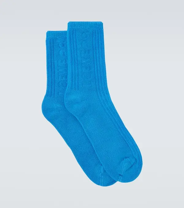 Loewe Cotton-blend Crew Socks - Blue