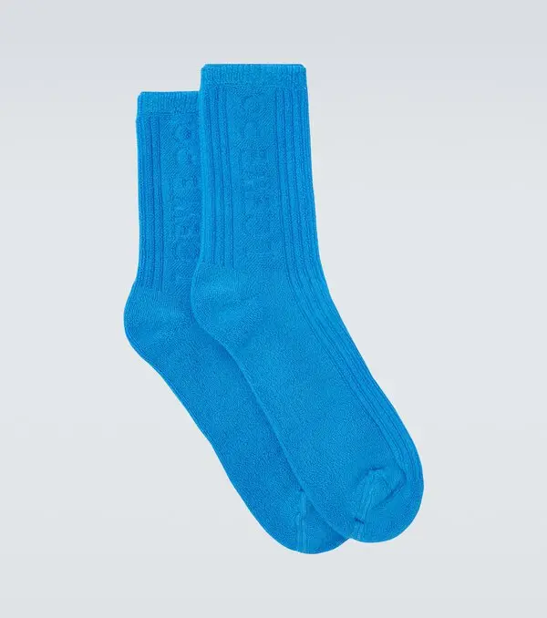 Loewe X Cotton-blend Crew Socks - Blue