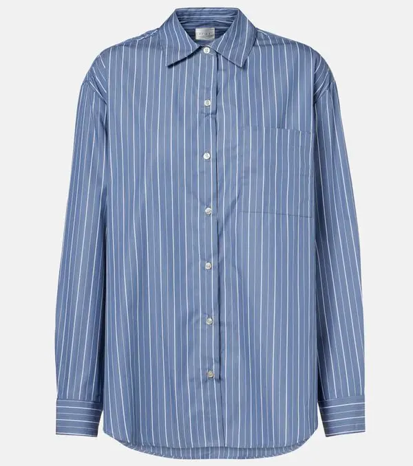 LESET Yoshi Striped Cotton-blend Twill Shirt - Blue