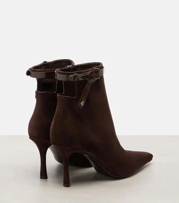 JIMMY CHOO Camie 85 Suede Ankle Boots - Brown