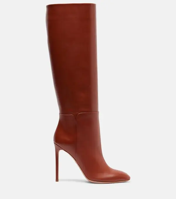 AQUAZZURA Sellier 105 Leather Knee-high Boots - Brown