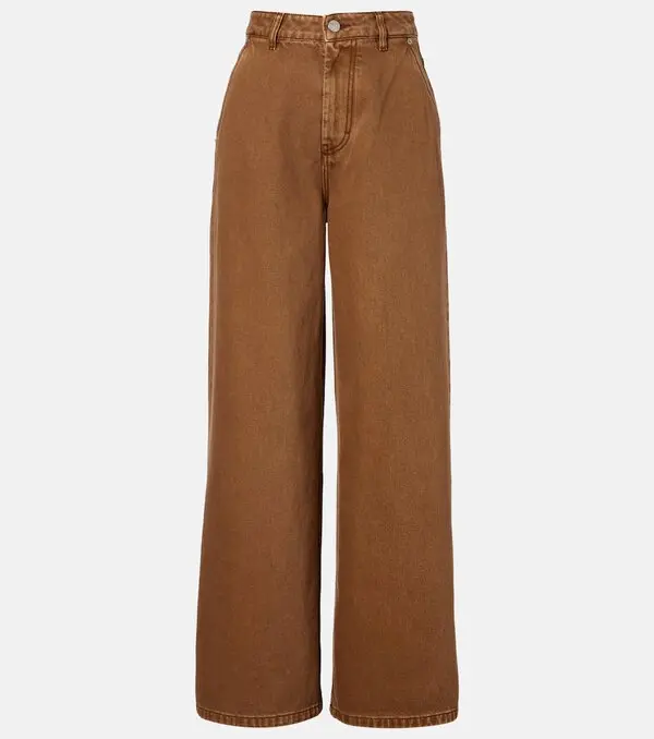 AMI Paris Cotton Twill Wide-leg Trousers