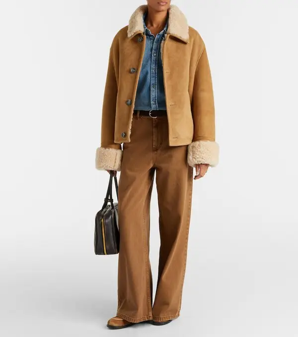 AMI Paris Cotton Twill Wide-leg Trousers