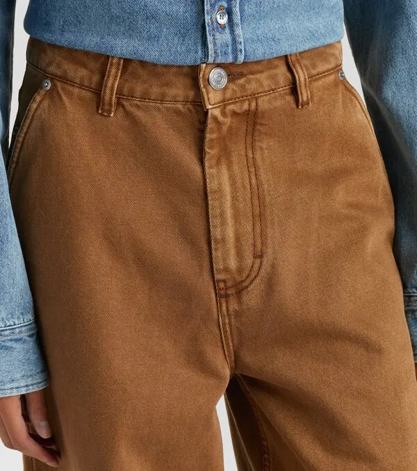AMI Paris Cotton Twill Wide-leg Trousers
