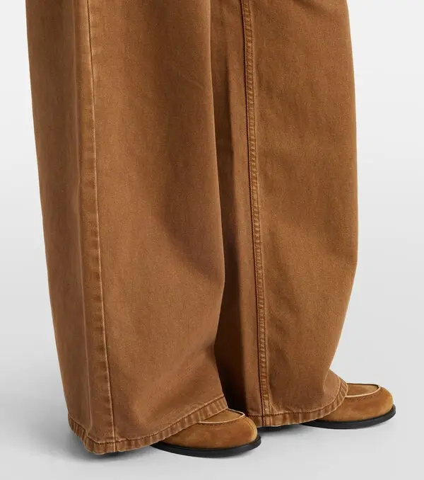 AMI Paris Cotton Twill Wide-leg Trousers