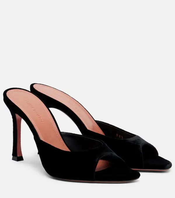 Amina Muaddi Alexa 95 Velvet Mules