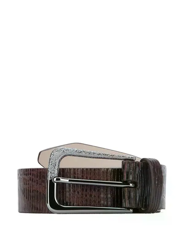 Brunello Cucinelli Leather Buckle Belt - Brown