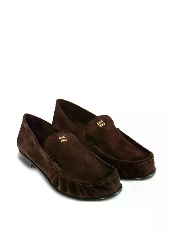 Miu Miu Suede Loafers - Brown