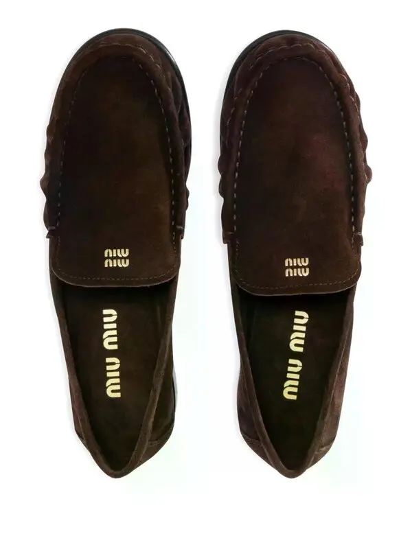 Miu Miu Suede Loafers - Brown