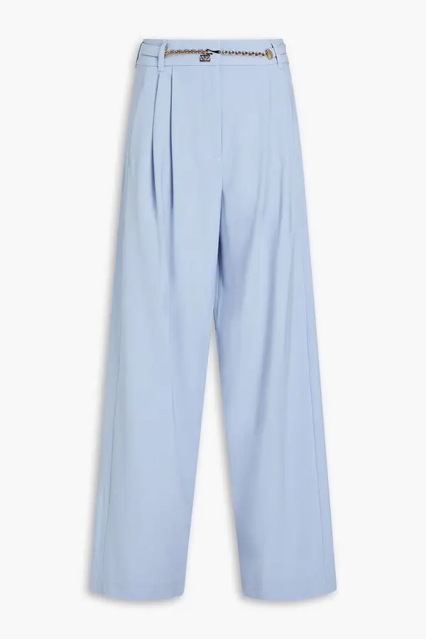 Zimmermann Belted Pleated Wide-leg Crepe Pants