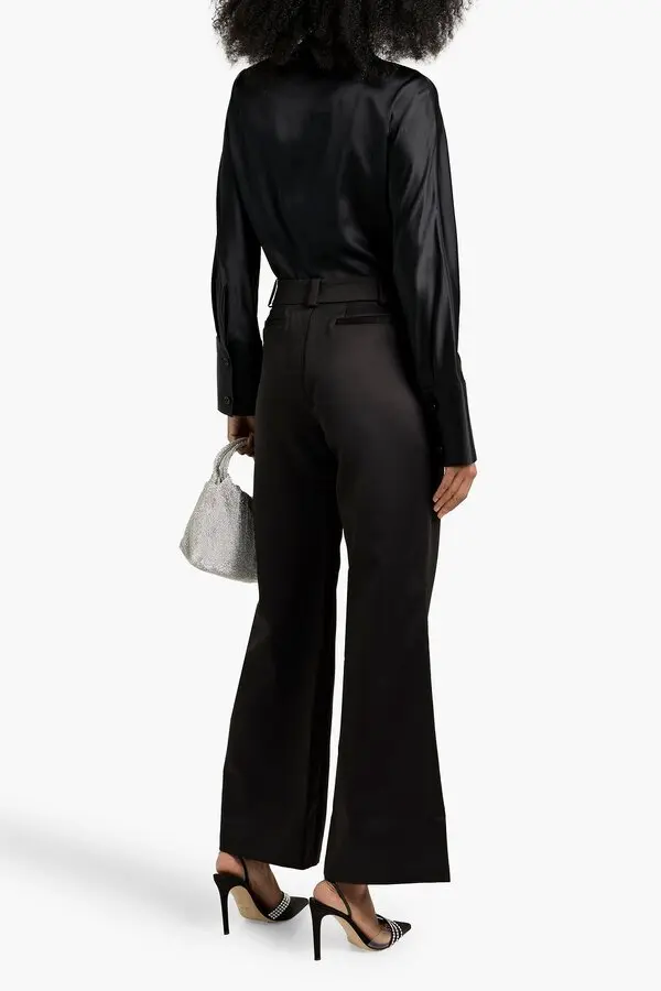 Herve Leger The Margot Flared Satin Pants