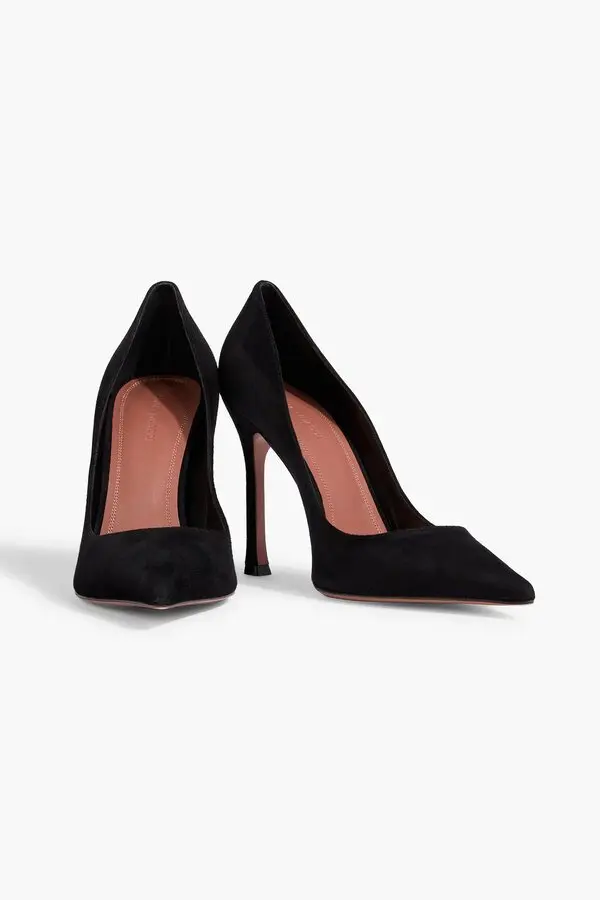 Amina Muaddi Sharon 105 Suede Pumps
