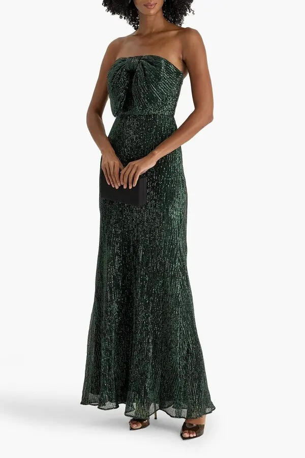 badgley mischka green sequin dress Vintage Badgley Mischka Iridescent Sequin Mermaid Gown – Recess main image 0