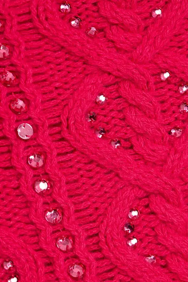 Carolina Herrera Embellished Cable-knit Turtleneck Sweater