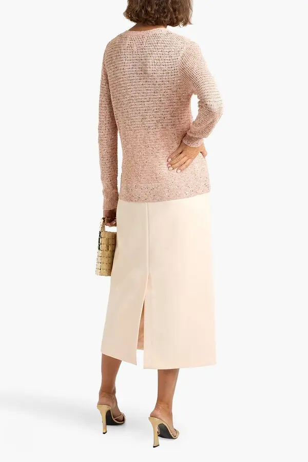 Carolina Herrera Sequin-embellished Pointelle-knit Cardigan