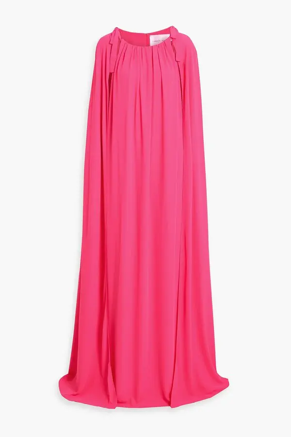 Carolina Herrera Cape-effect Crepe Gown