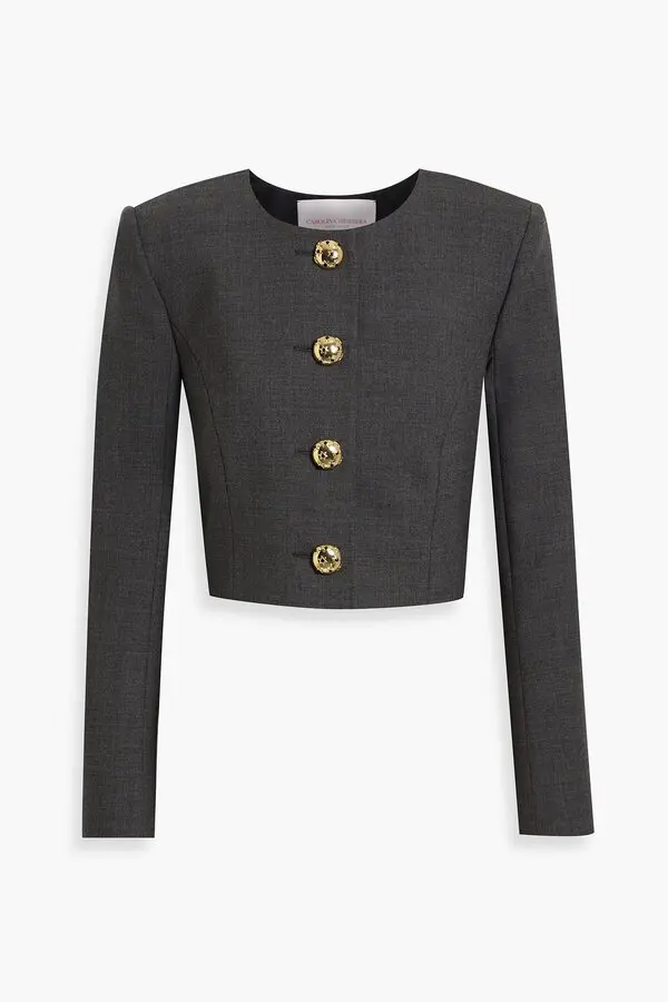 Carolina Herrera Cropped Wool-blend Jacket