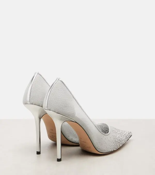 JIMMY CHOO Love 100 Crystal-embellished Pumps