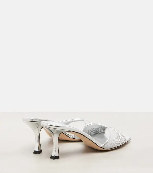 JIMMY CHOO Skye 70 Embellished Mesh Mules