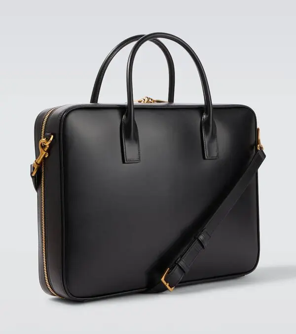 Saint Laurent Leather Briefcase - Black