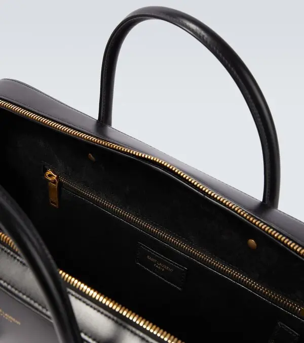Saint Laurent Leather Briefcase - Black