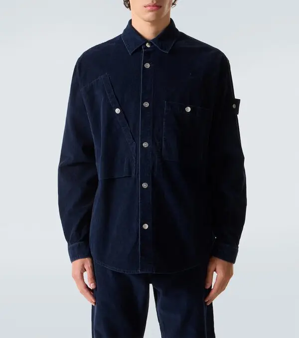 Stone Island Compass Cotton-blend Corduroy Overshirt