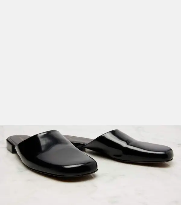 THE ROW Penelope Calf Hair Mules - Black