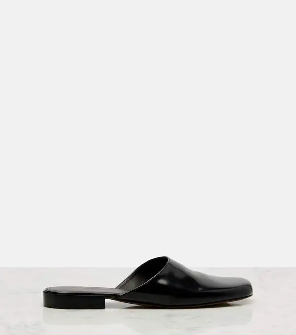 THE ROW Penelope Calf Hair Mules - Black