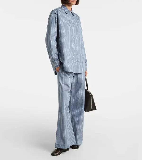 LESET Yoshi Striped Cotton-blend Twill Shirt