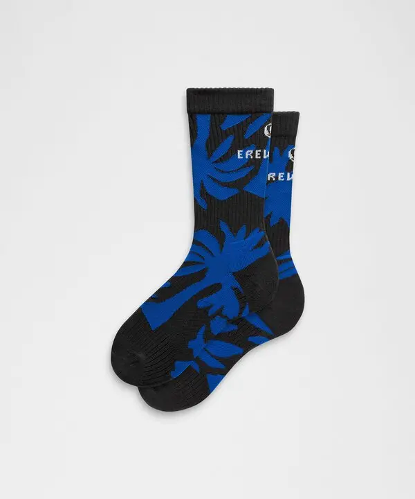 Lululemon Palm Jacquard Crew Socks - Black/symphony Blue