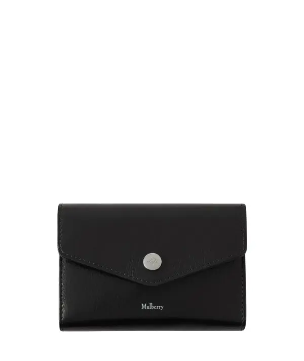 Mulberry Press Stud Wallet - Black High Shine Leather