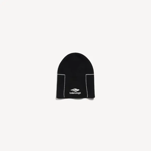 Balenciaga 3b Sports Icon Sporty Beanie - Black