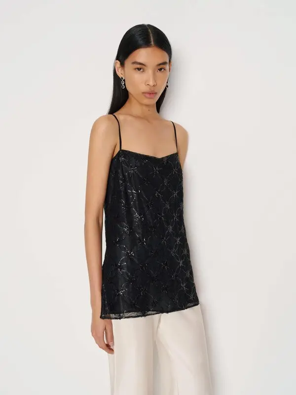 REFORMATION Ines Sequin Top - Black