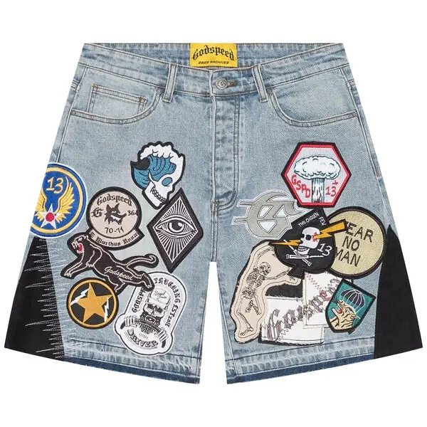 GODSPEED Patchwork Denim Shorts V2 - Blue