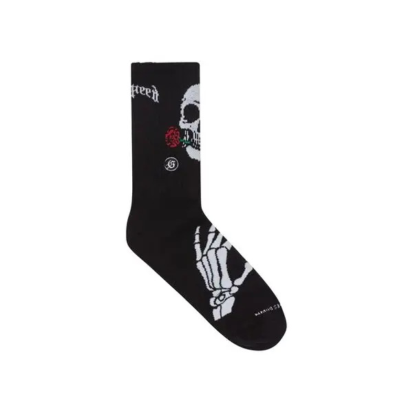 GODSPEED Skull & Roses Crew Socks - Black