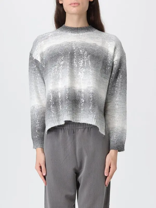 Liu Jo Sequined Crew Neck Sweater - Grey