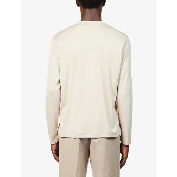 Eleventy Crewneck Long-sleeves Stretch-cotton Top
