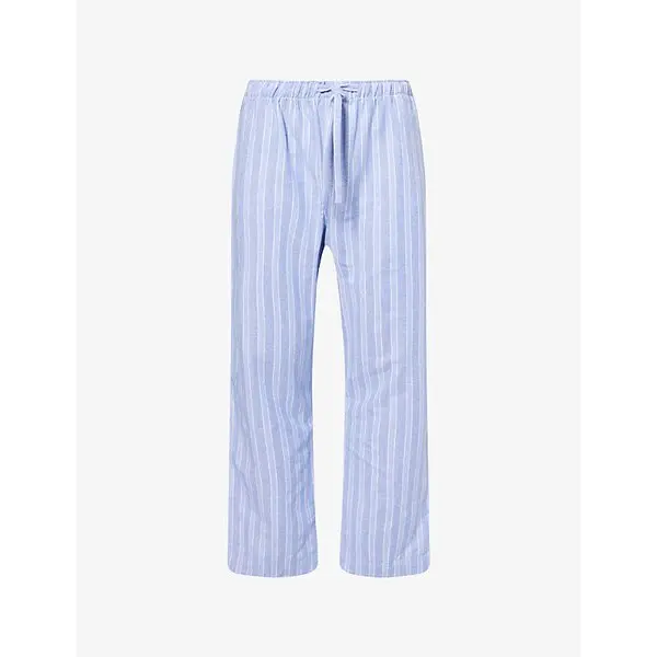 Derek Rose Arran Striped Cotton Pyjama Trousers - Blue