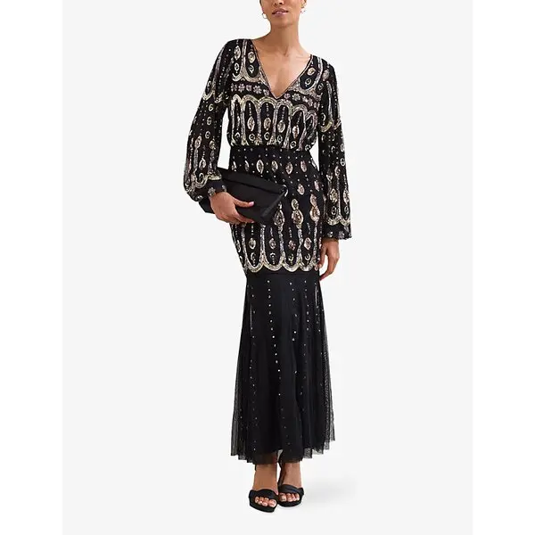 phase eight black sequin dress Trudy Black Sequin Maxi Dress